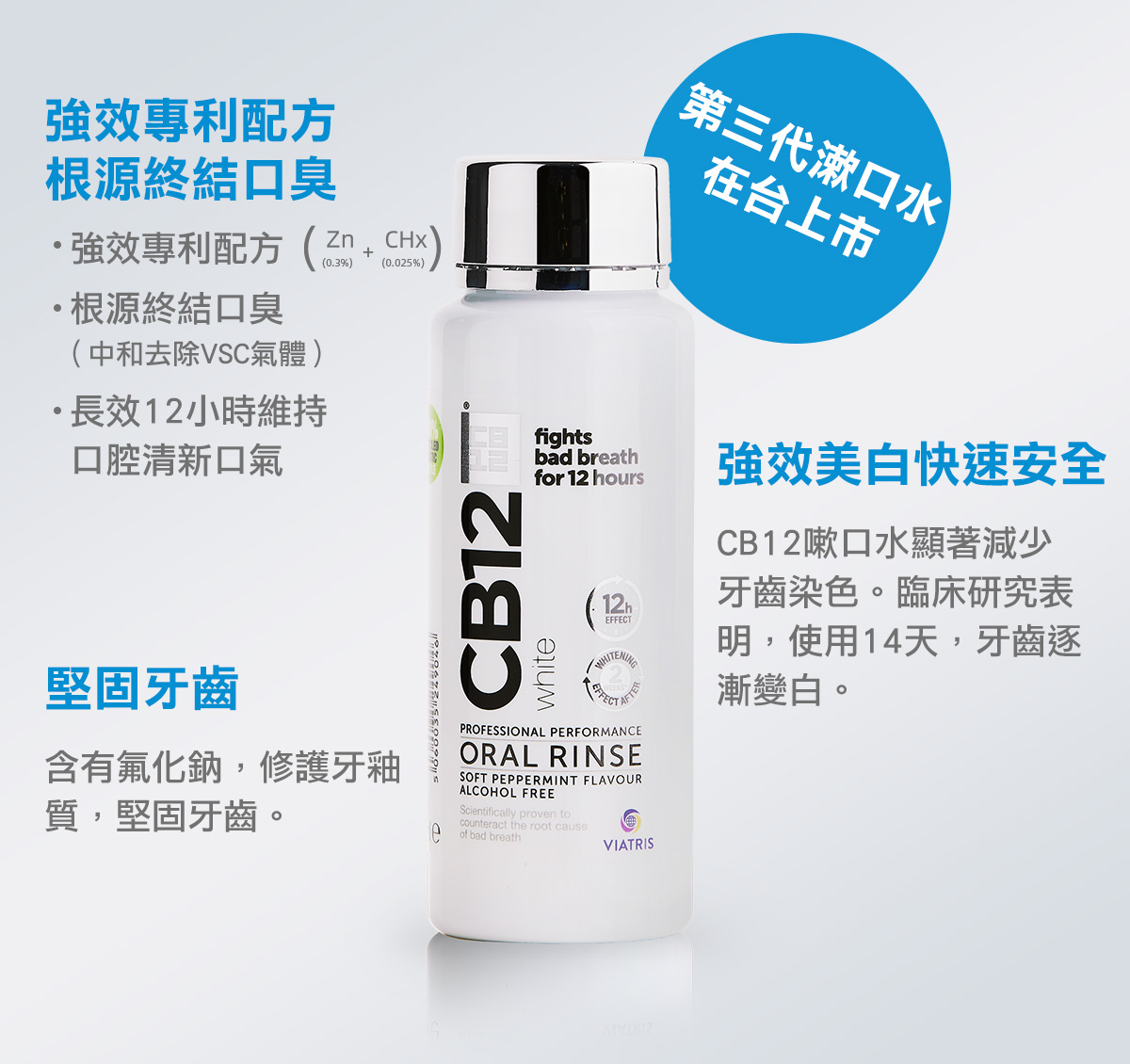 【12瓶贈電動牙刷 雙11獨家】CB12 White淨味美白漱口水 250ml*12 送AIWA電動牙刷＃